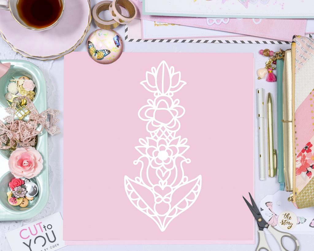 Damask Flower Stack Digital Cut file - CUT to YOU (Created By Gwen)