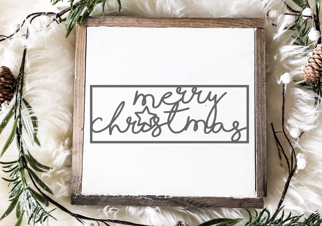 Boxed Merry Christmas Digital Cut file - CUT to YOU (Created By Gwen)