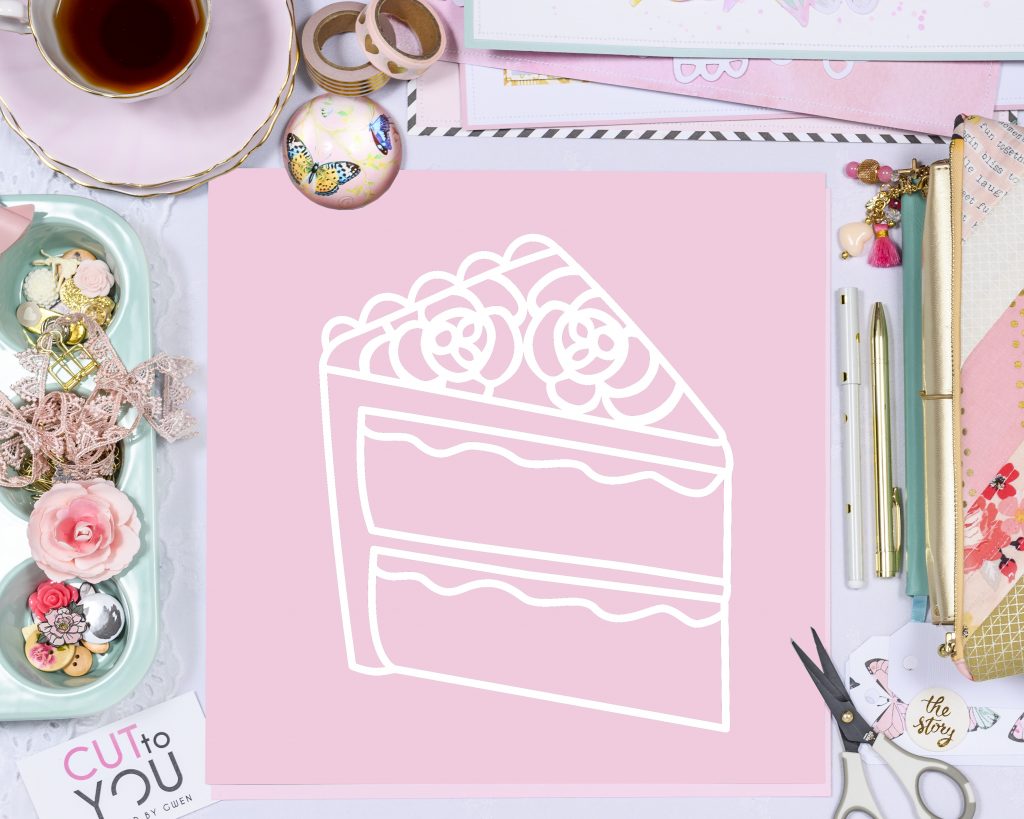 Cake Slice Digital Cut file - CUT to YOU (Created By Gwen)