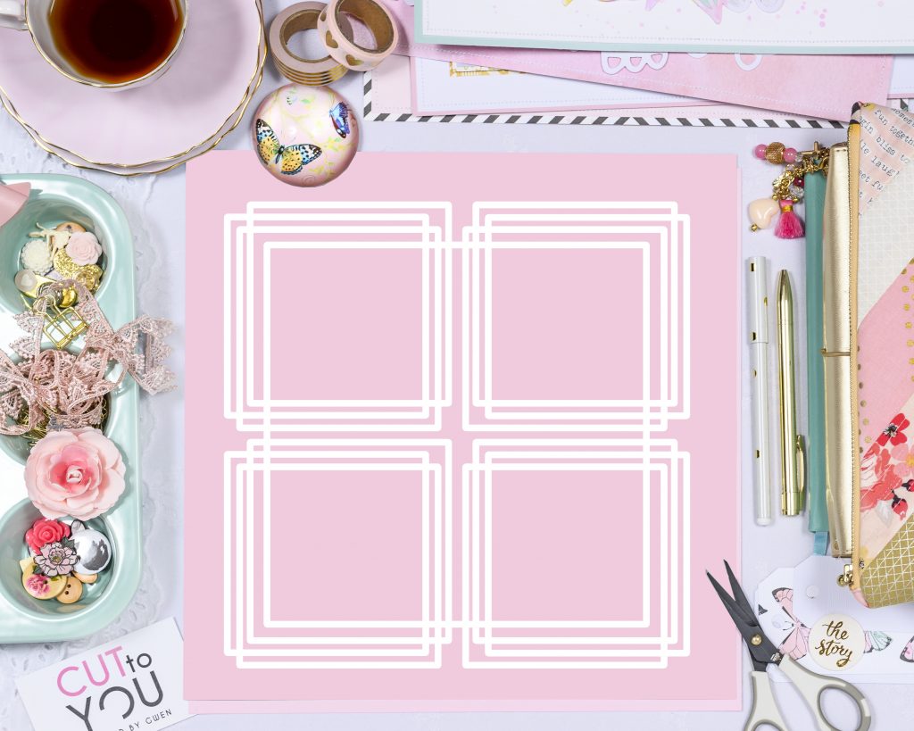 Quad Frames Background Digital Cut file - CUT to YOU (Created By Gwen)
