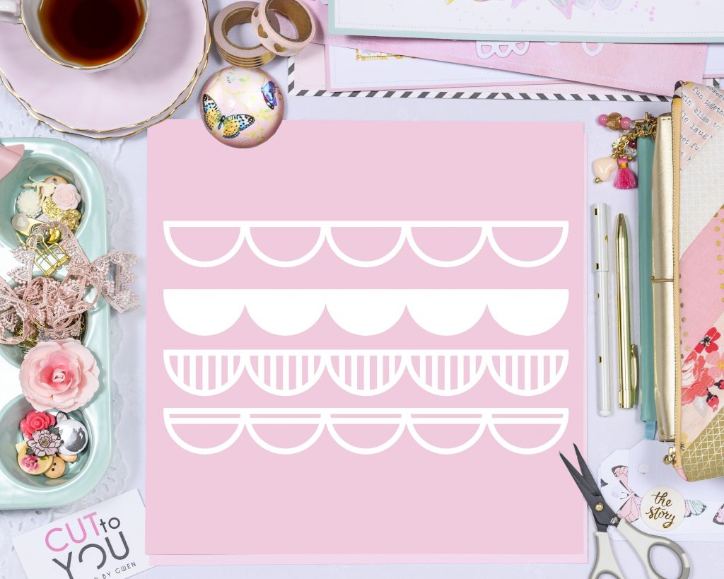 Scallop Banners Digital Cut File - CUT to YOU (Created By Gwen)