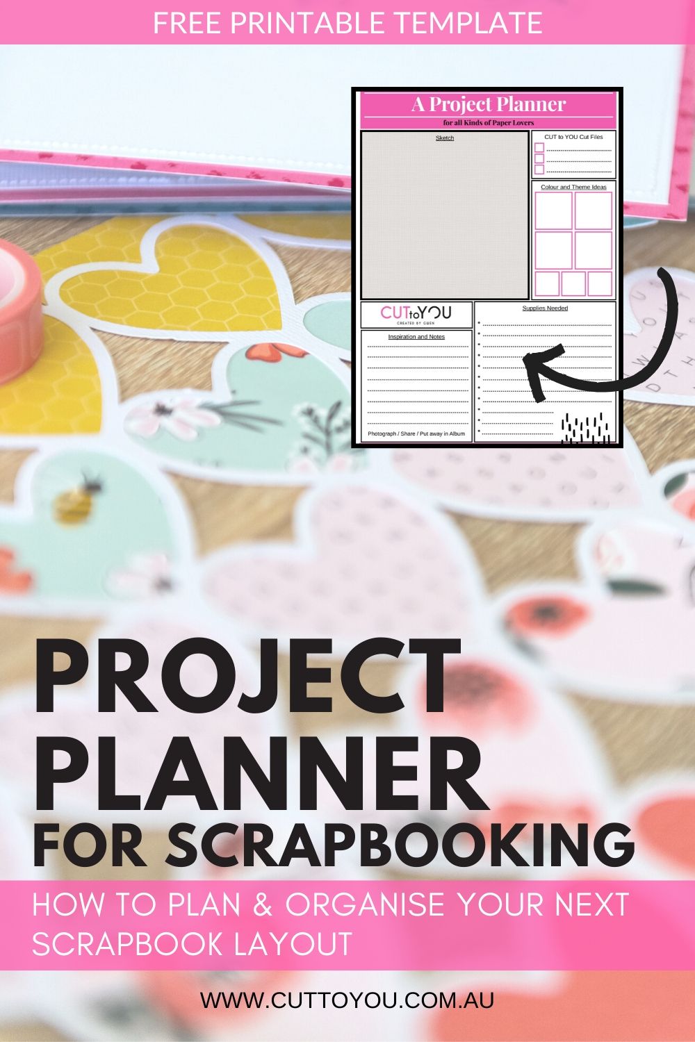 Project Planner Note Pad - CUT to YOU (Created By Gwen)