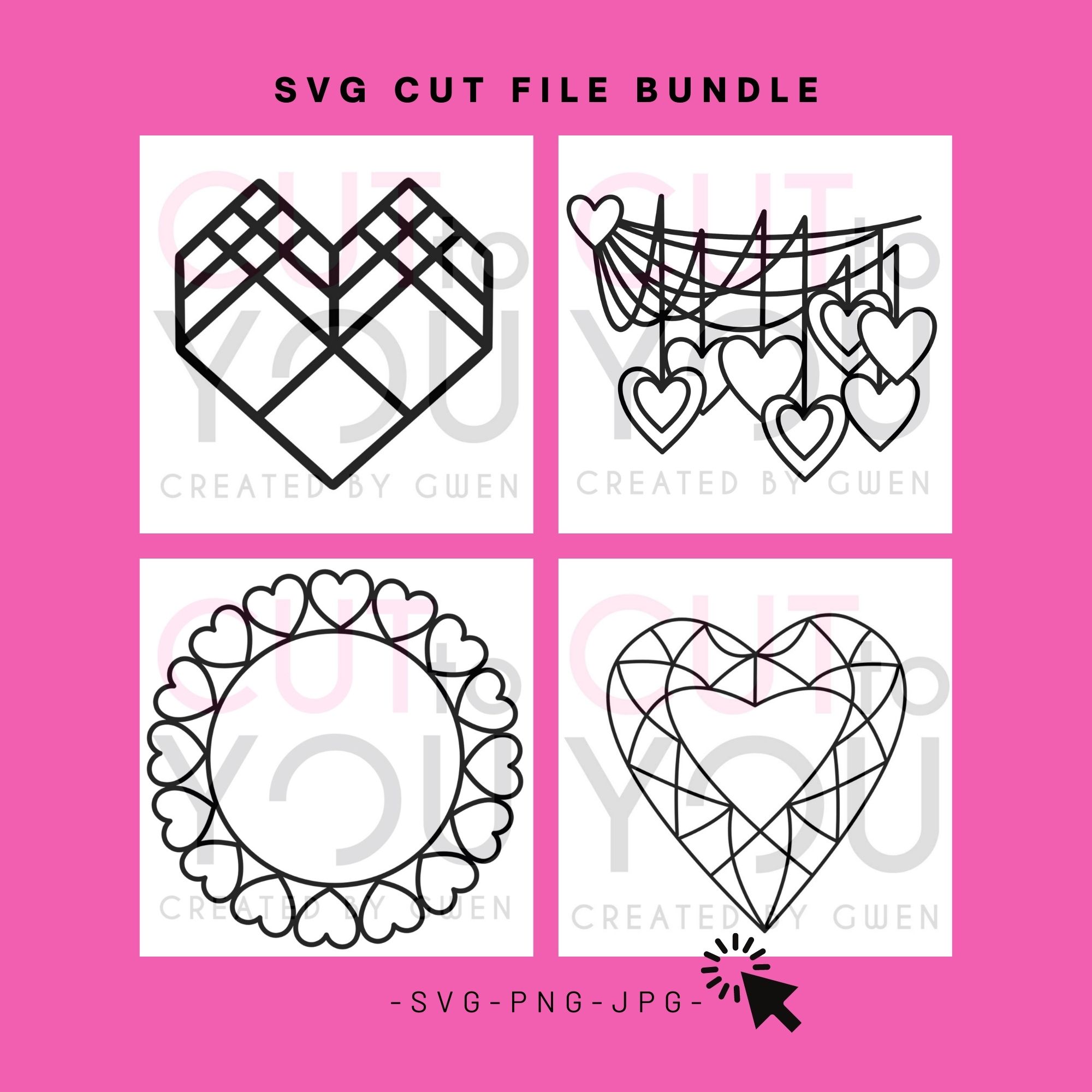 Hearts SVG Bundle 2 - CUT to YOU (Created By Gwen)