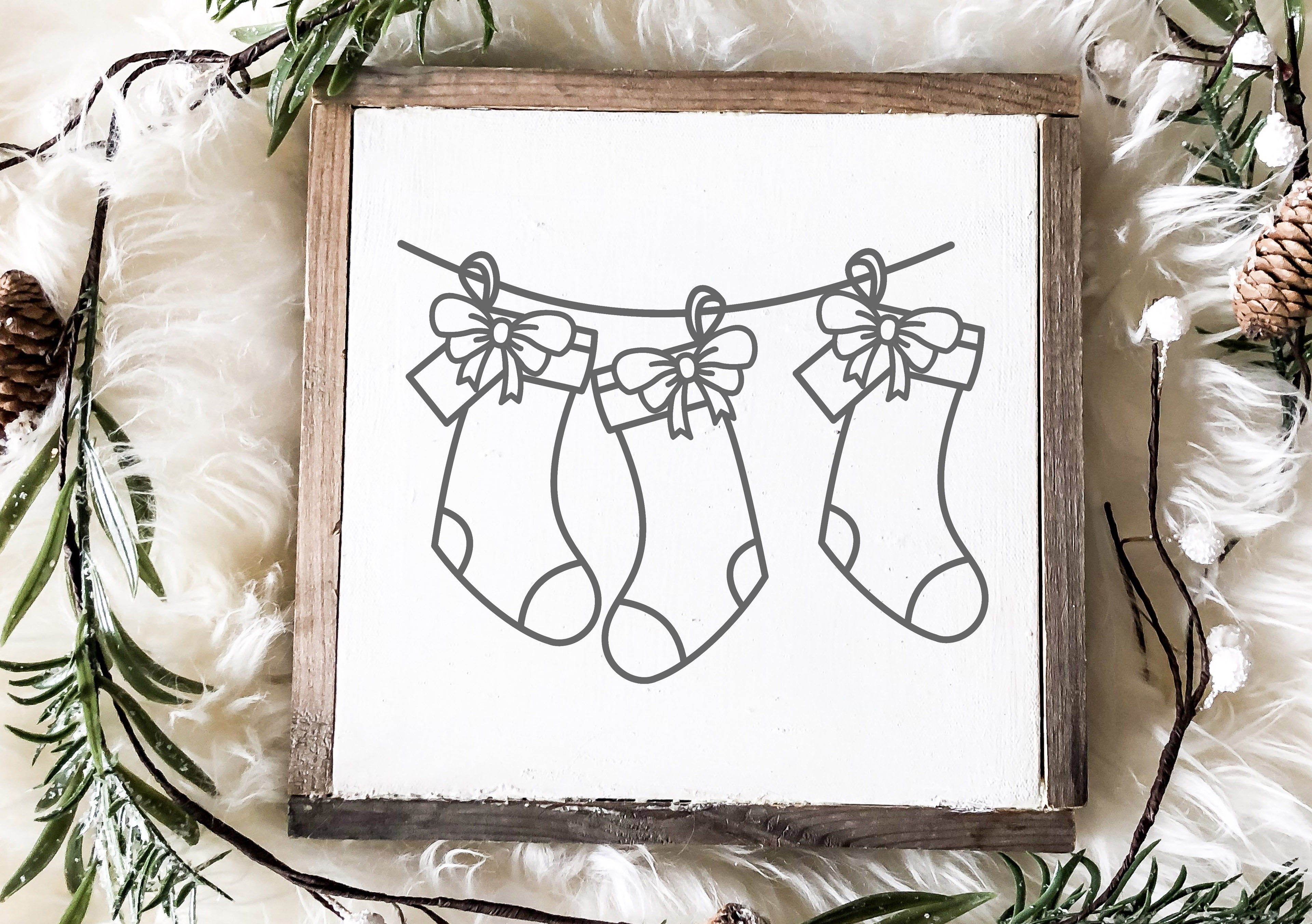 Hanging Stockings Digital Cut file - CUT to YOU (Created By Gwen)