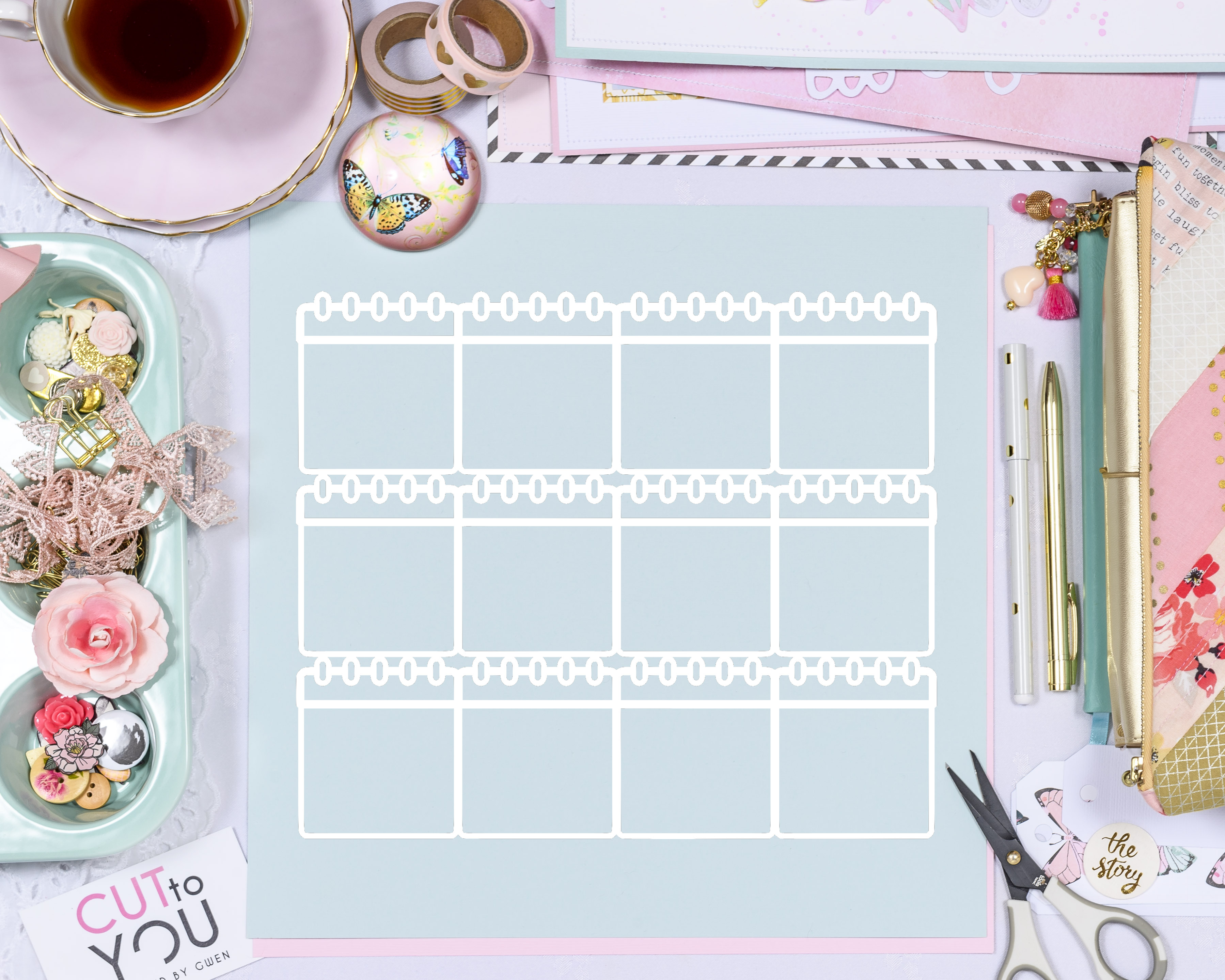 12 Month Planner Digital Cut File - CUT to YOU (Created By Gwen)