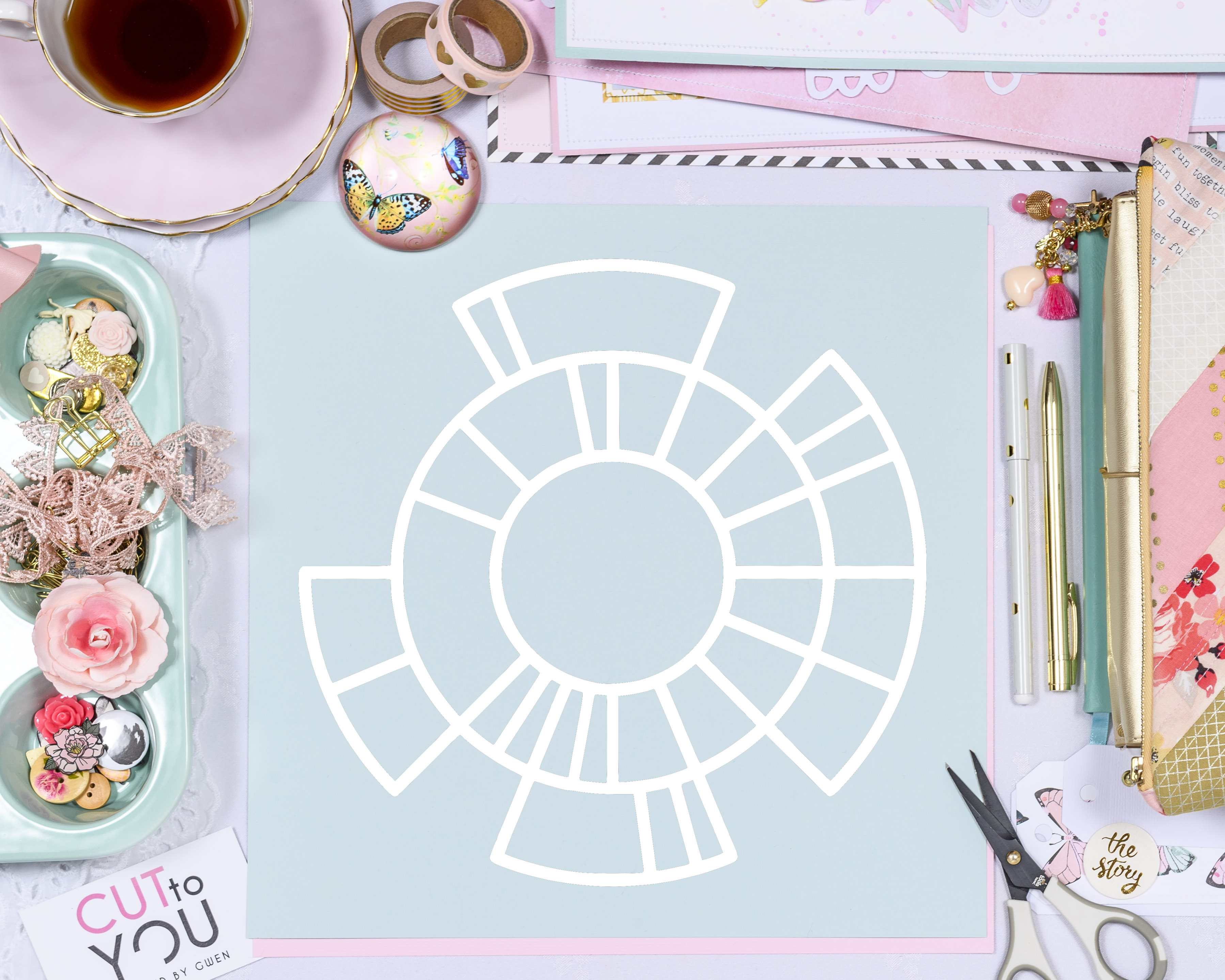 Geometric Disk Digital Cut File - CUT to YOU (Created By Gwen)