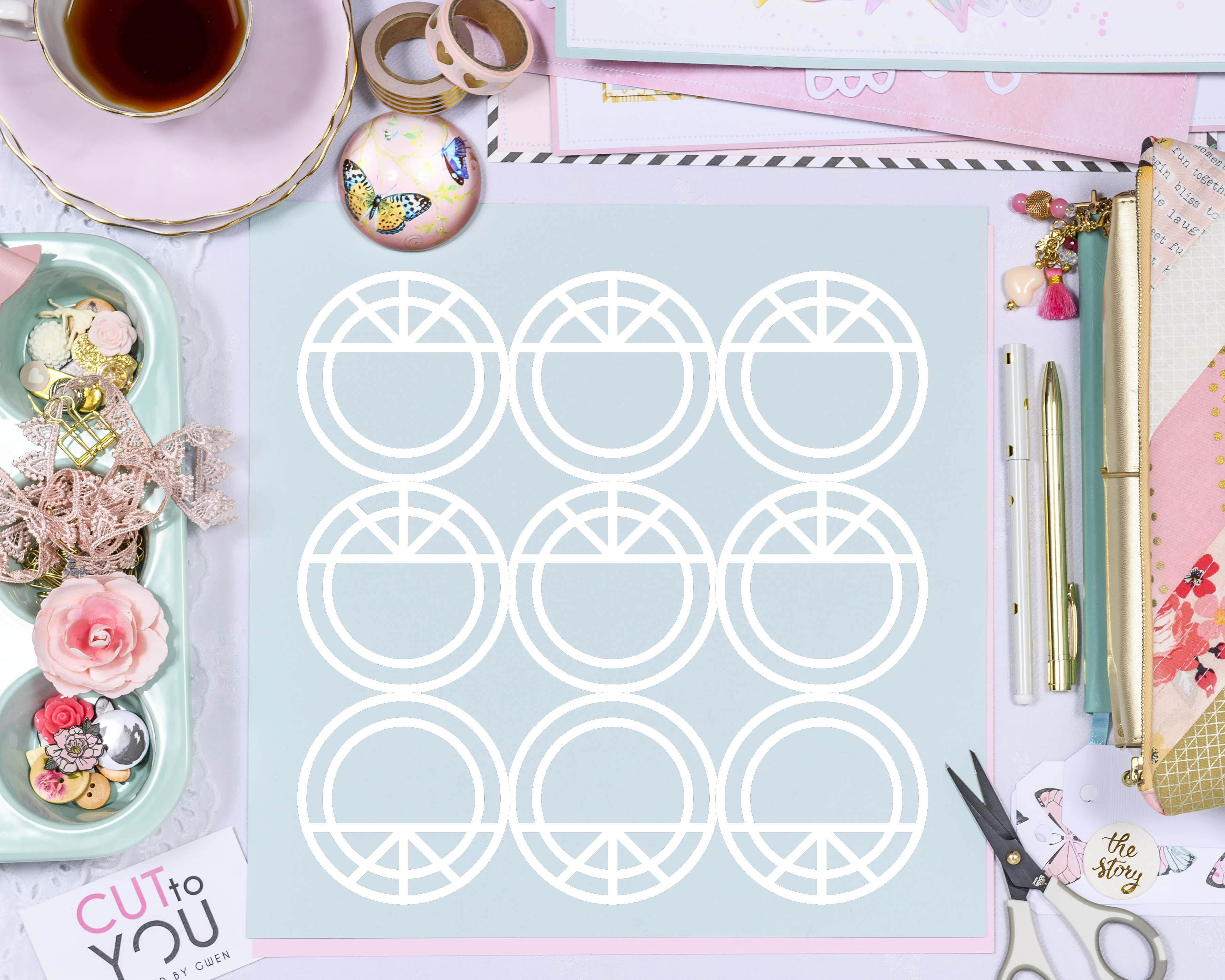 Abstract Circle Nine Digital Cut File - CUT to YOU (Created By Gwen)