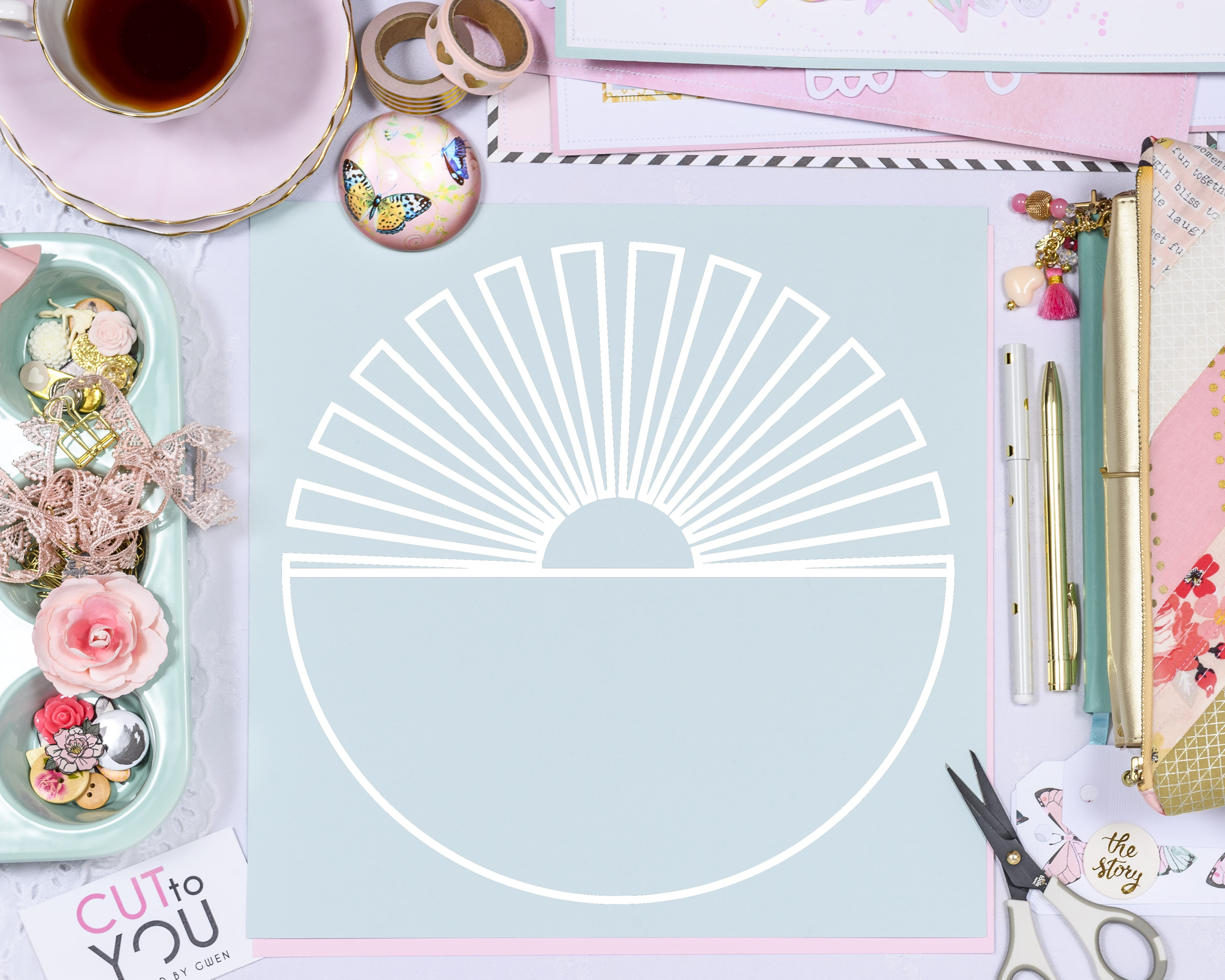 Sun Rays Digital Cut File - CUT to YOU (Created By Gwen)