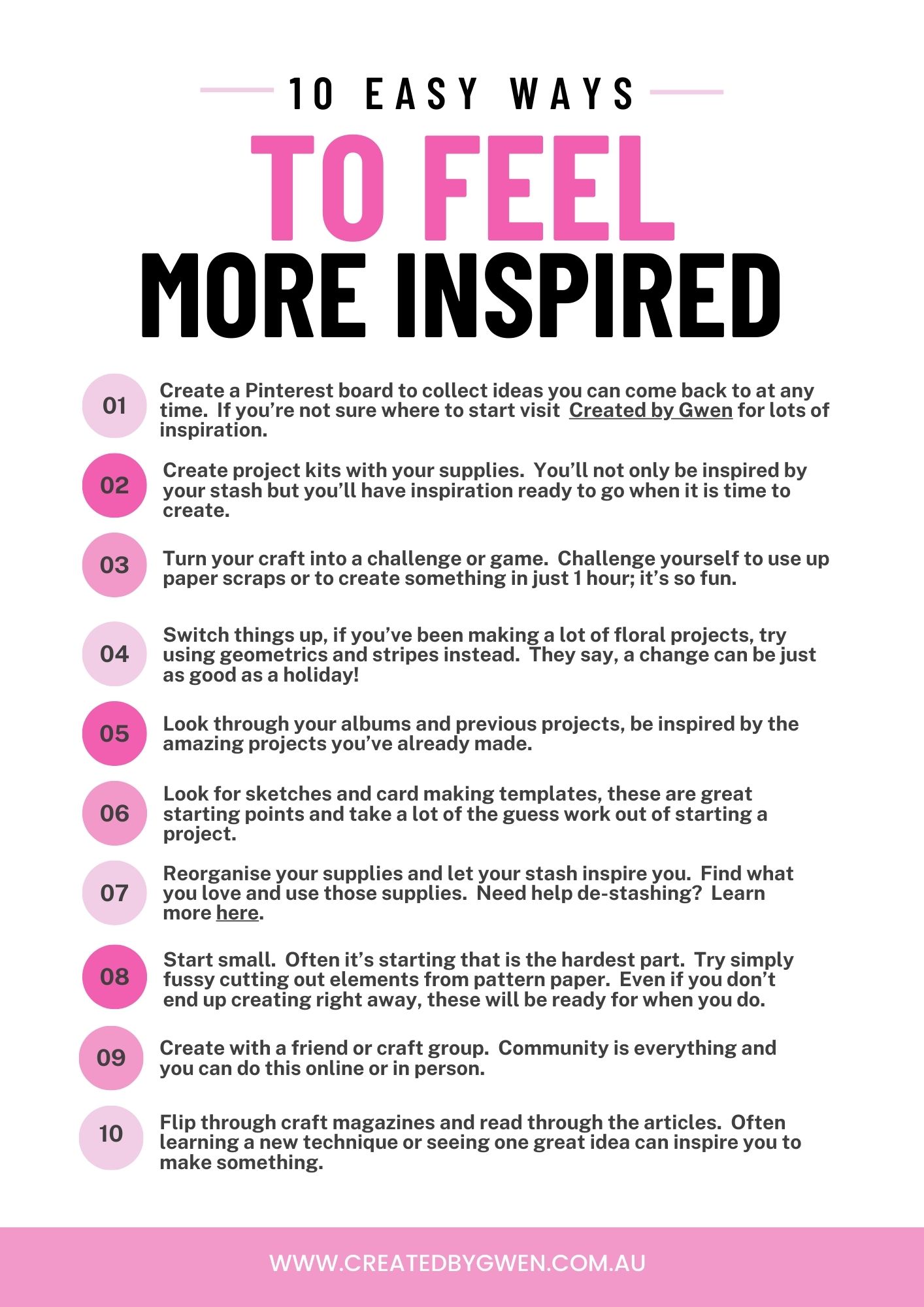10 Easy Ways to Feel More Inspired - CUT to YOU (Created By Gwen)